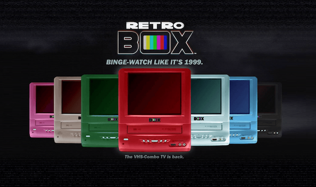 The RetroBox is a vintage CRT TV/VHS hybrid with 1980s style aesthetics